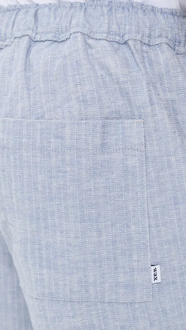 WAX LONDON Cotton Linen Herringbone Shorts