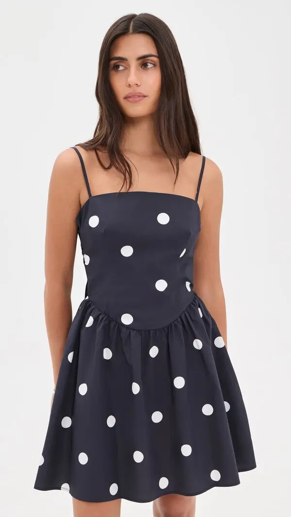 Susana Monaco Polka-dot Poplin Mini Dress