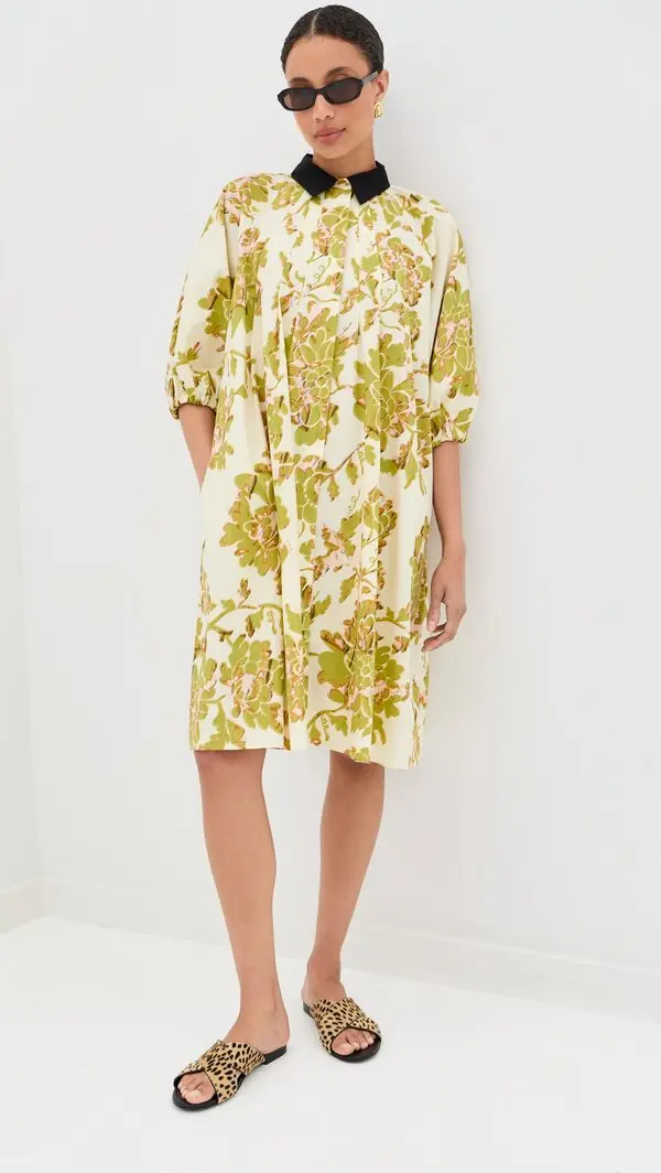 La DoubleJ Sunburst Cotton Poplin Dress
