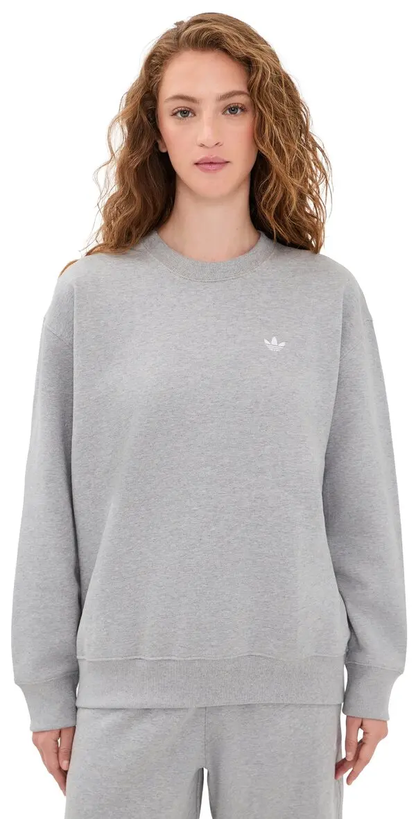 Adidas Essential Fleece Crew Sweatshirt - Medium Grey Heather