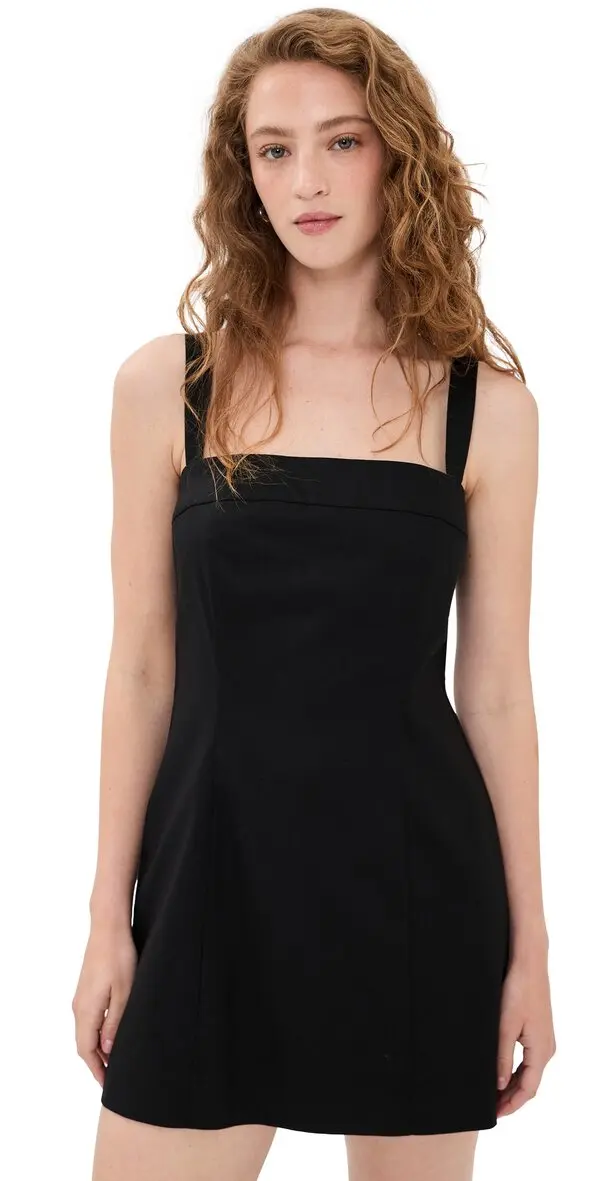 Good American The Structured Linen Mini Dress - Black001