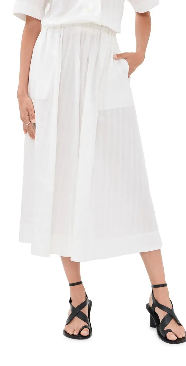 HOUSE OF DAGMAR Cotton Maxi Skirt - White