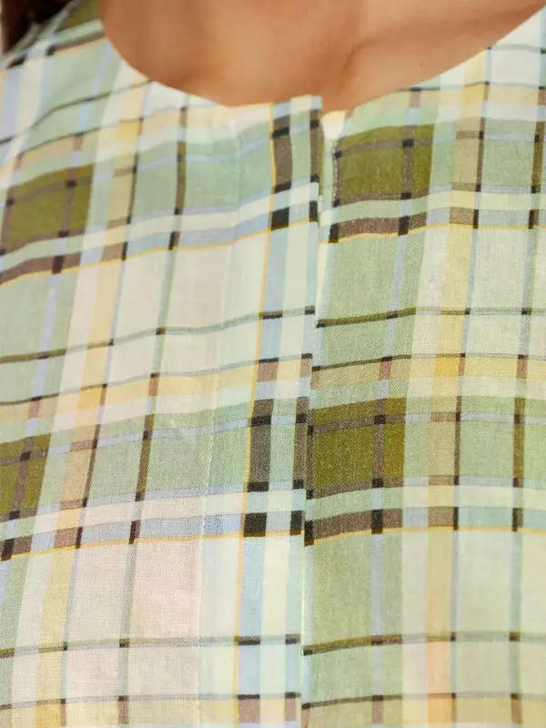 FRAME Plaid Pattern Long Sleeve Blouse