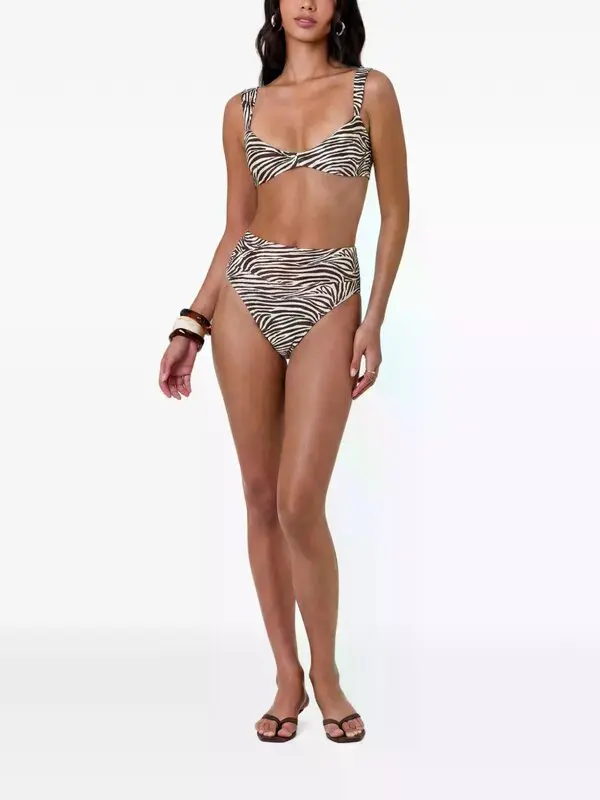 NICHOLAS Bridget Graphic Zebra Balconette Top - Brown