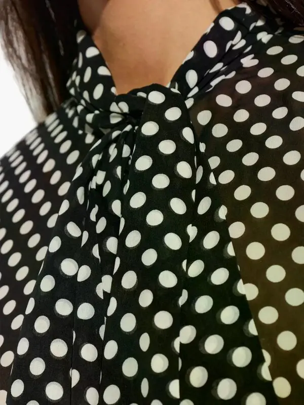 FRAME Polka-dot Tie-fastening Blouse