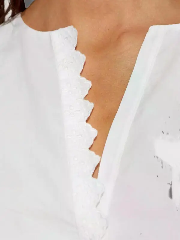 FRAME Keepsake Broderie Anglaise V-neck Top