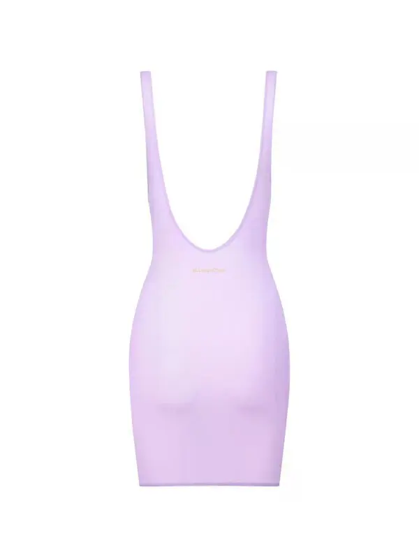 MAISON CLOSE Sheer Mini Dress - Purple