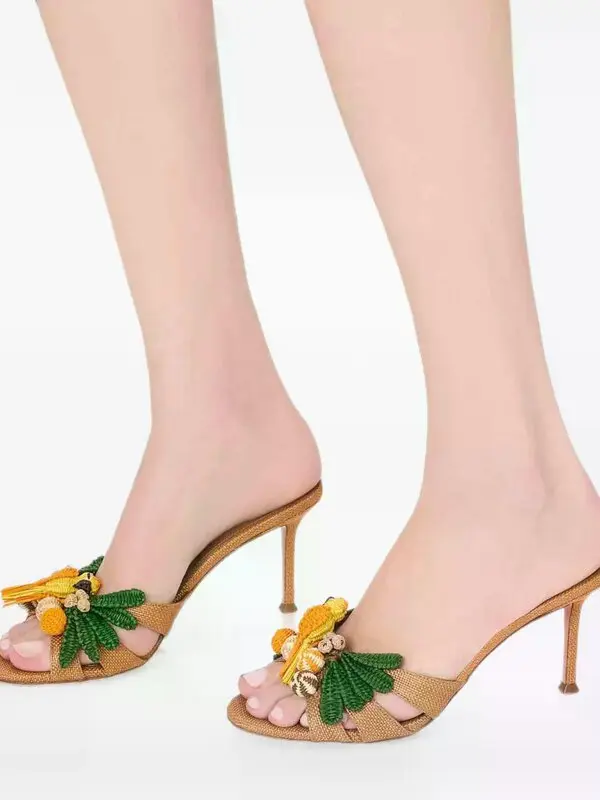 AQUAZZURA Embellished Woven Mules
