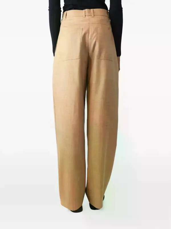 ME+EM Beige Wool Pleat-front Tailored Trousers