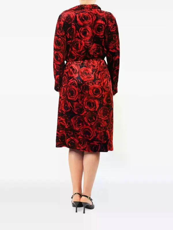 Dries Van Noten Floral Print Belted Midi Dress