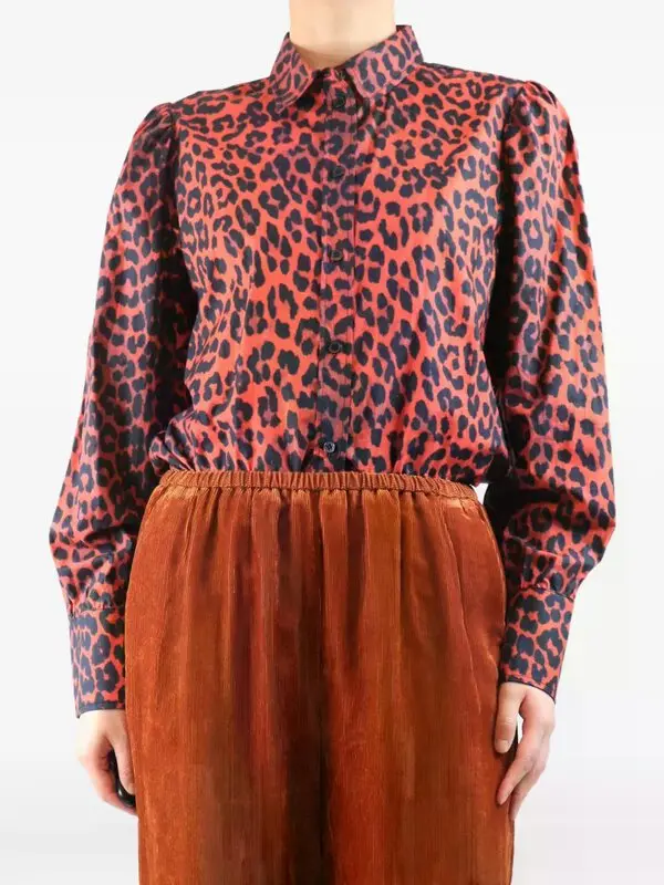 GANNI Leopard-print Shirt