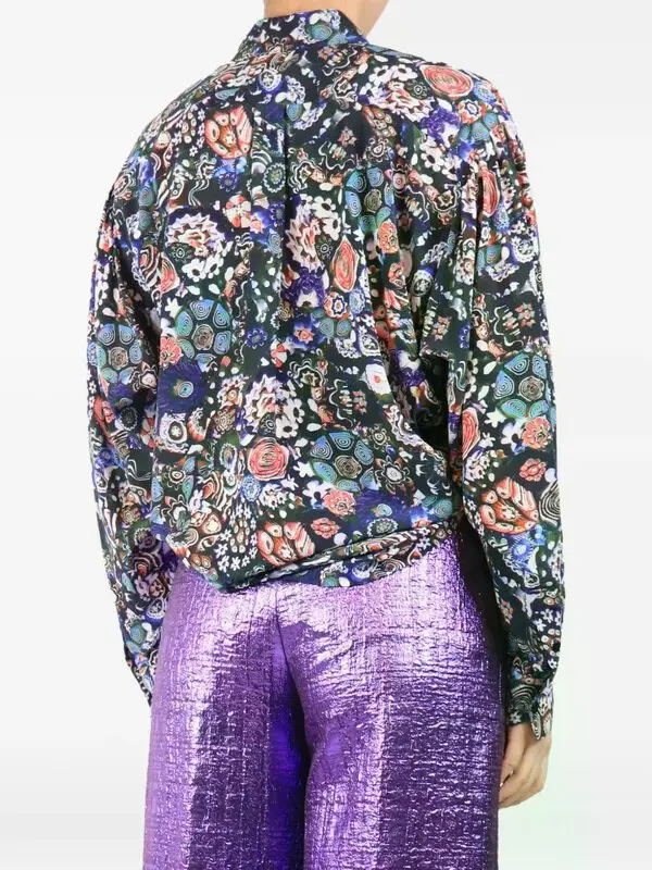 ISABEL MARANT VINTAGE Floral-print Silk-blend Blouse