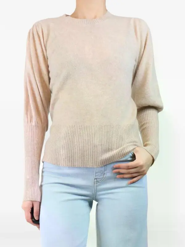 MADELEINE THOMPSON Ribbed Puff Sleeve Sweater