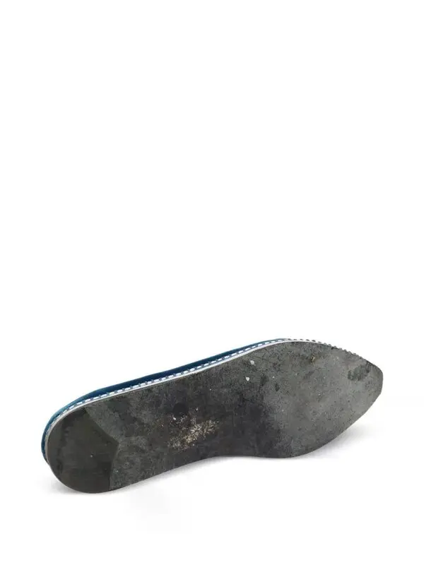Prada Velvet Slippers With Striped Trim