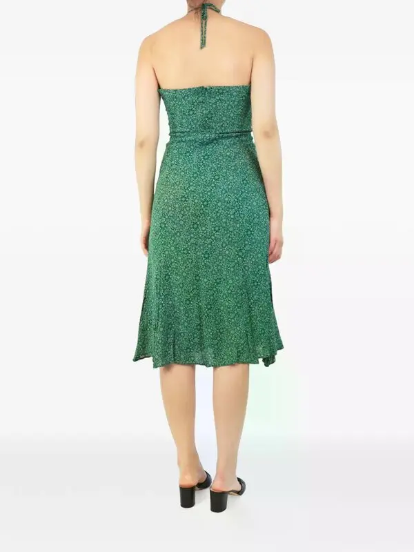 REFORMATION Floral Print Halterneck Midi Dress