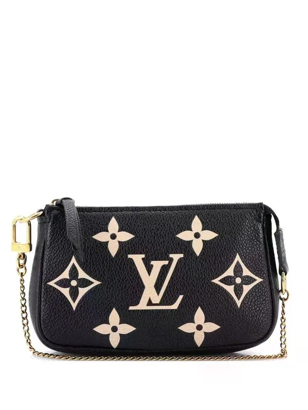 LOUIS VUITTON Pochette Accessoires Bicolor Monogram Empreinte Giant Mini Clutch Bag - Black