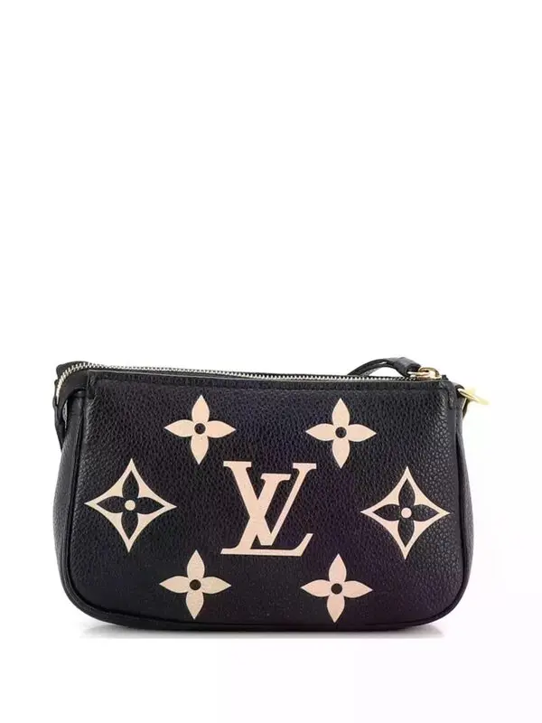 LOUIS VUITTON Pochette Accessoires Bicolor Monogram Empreinte Giant Mini Clutch Bag - Black
