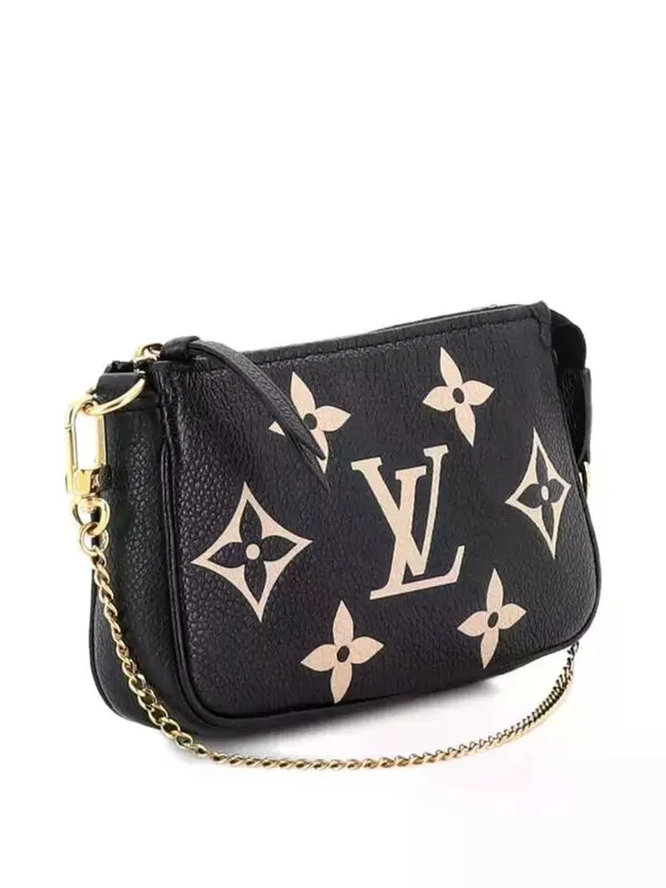 LOUIS VUITTON Pochette Accessoires Bicolor Monogram Empreinte Giant Mini Clutch Bag - Black