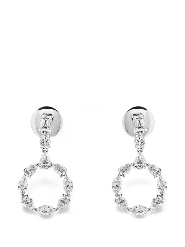 JEWELS AFICIONADO Diamond Cut-out Earrings - Silver