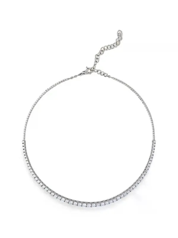 JEWELS AFICIONADO Graduated Diamond Choker Necklace - White