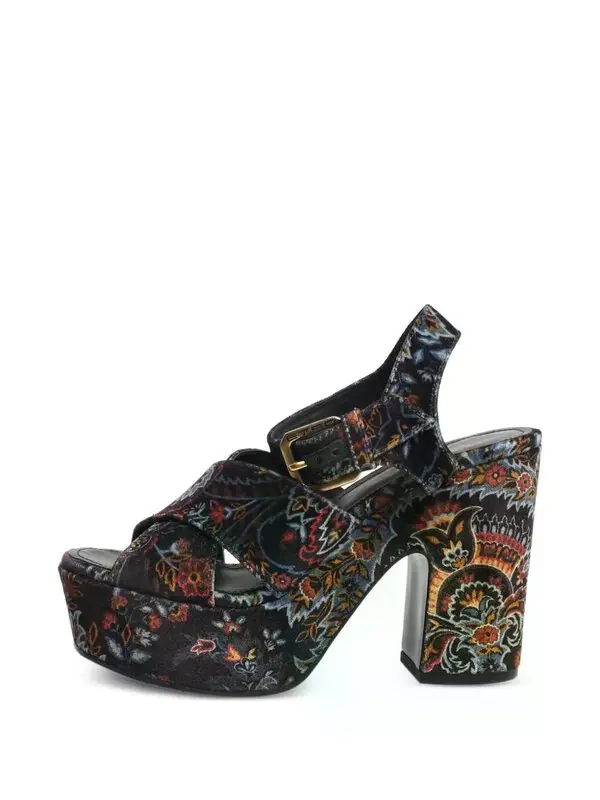 Etro Paisley Print Heeled Sandals