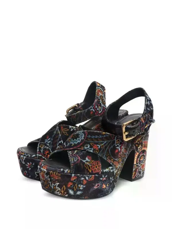 Etro Paisley Print Heeled Sandals