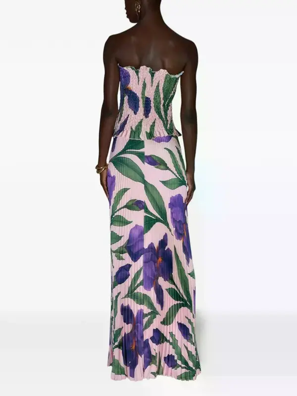 L'IDEE Maya Floral-print Pleated Maxi Dress