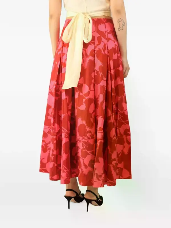 ME+EM Floral Print Pleated Maxi Skirt