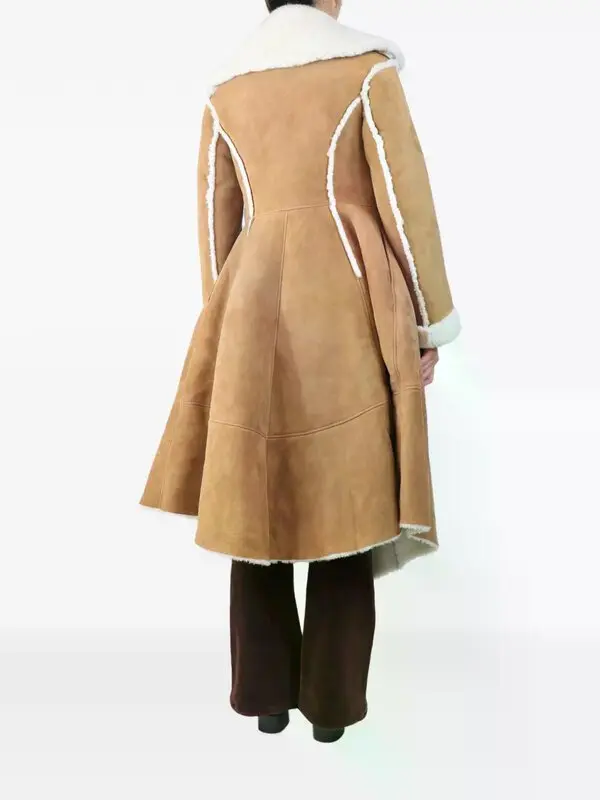 Alexander McQueen Asymmetric Shearling-trim Coat