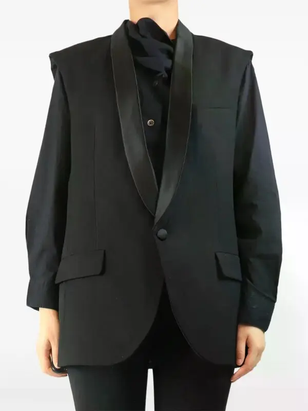 RABENS SALONER Shawl Lapel Waistcoat - Black