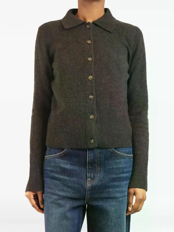 Le Kasha Collared Knit Cardigan