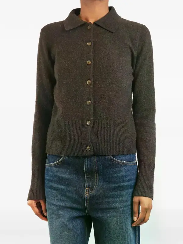 Le Kasha Collared Knit Cardigan