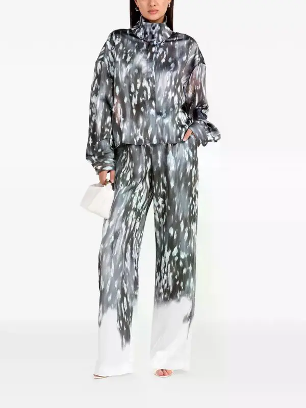 IRO PARIS Abstract Print High Neck Blouse