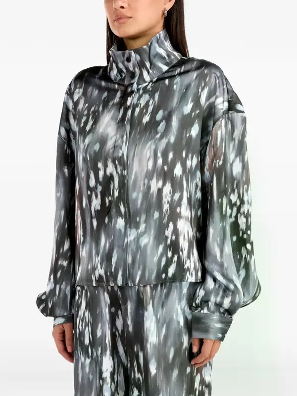 IRO PARIS Abstract Print High Neck Blouse