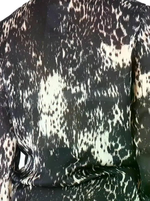 LANVIN Printed V-neck Silk Blouse