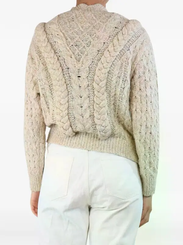 MARANT ETOILE Braided Fleck Knit Mock Neck Sweater