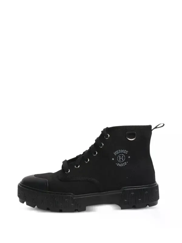 Hermès Lace-up Canvas Combat Boots