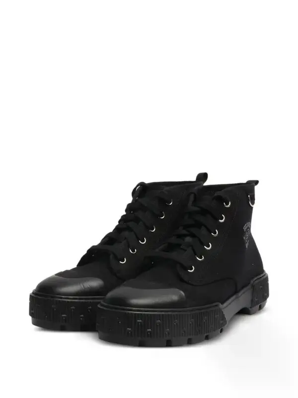 Hermès Lace-up Canvas Combat Boots