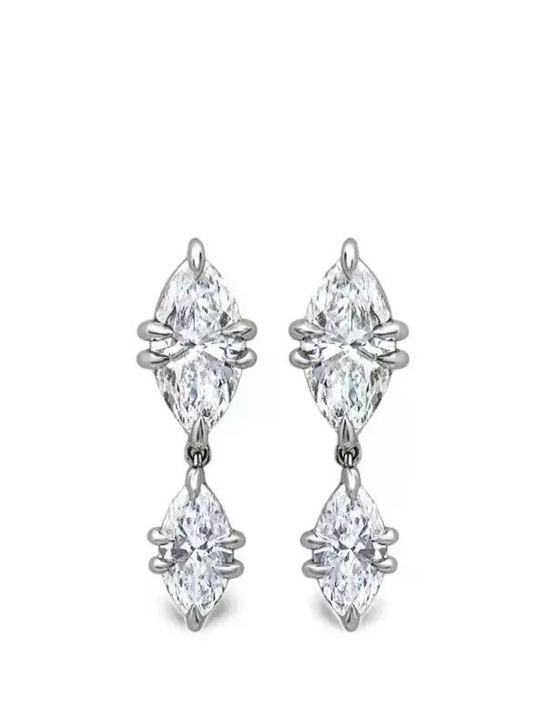 JEWELS AFICIONADO Celestia Diamond Drop Earrings - Silver