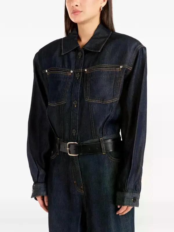 IRO PARIS Denim Jumpsuit With Contrast Topstitching