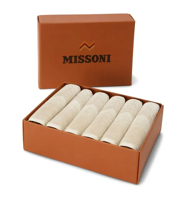 Missoni Set Of 6 Marea Facecloths