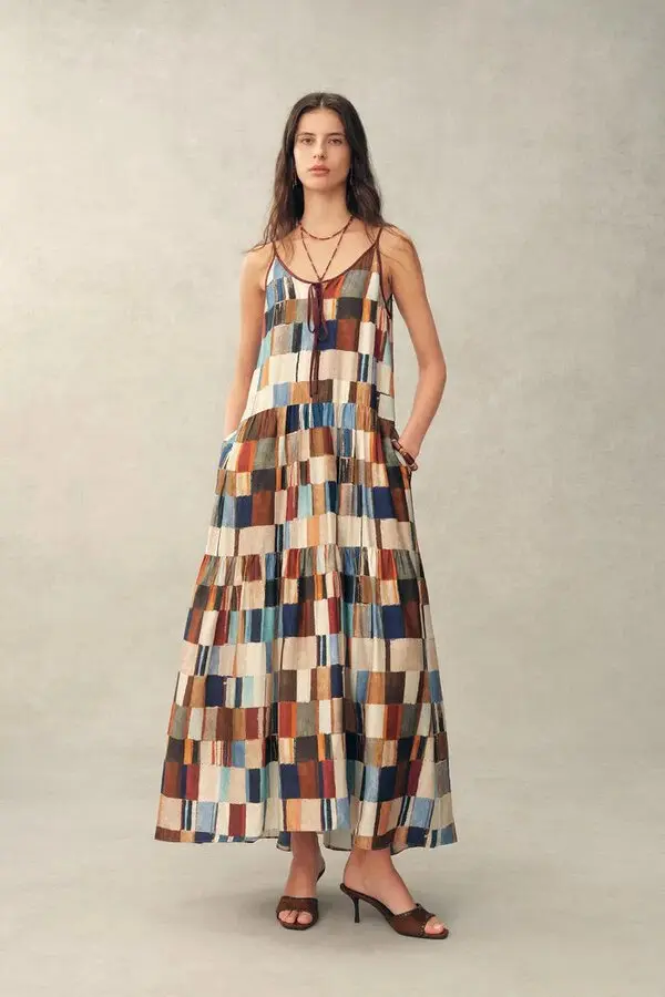 Fabrique Morven Mosaic-print Robe Dress - Multicolor