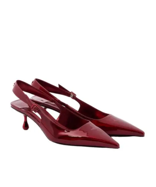 JIMMY CHOO Amel 50 Patent Leather Slingback Pumps