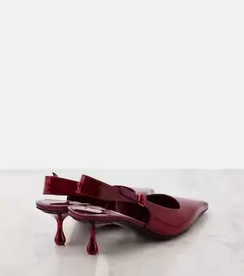 JIMMY CHOO Amel 50 Patent Leather Slingback Pumps