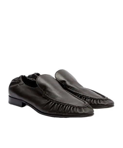 THE ROW Soft Ruched Leather Loafers