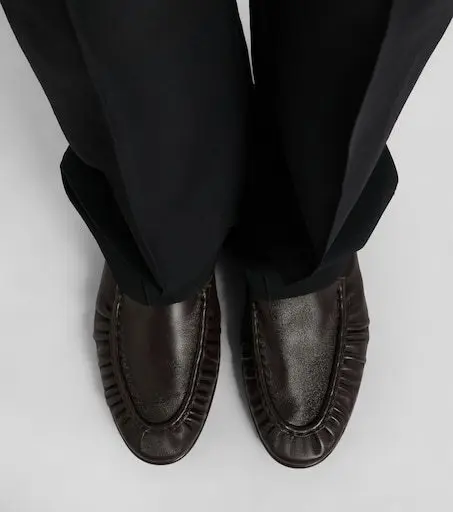 THE ROW Soft Ruched Leather Loafers