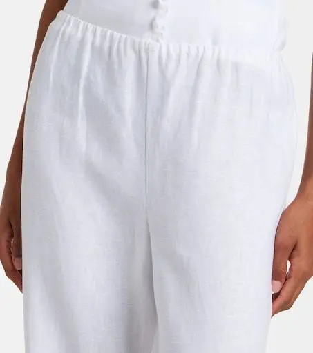 Posse Florence Ruffled Linen Wide-leg Pants