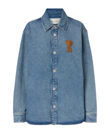 Ami Logo Denim Shirt - Blue