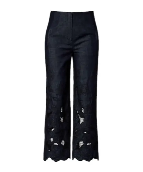 Veronica Beard Chambray Wide-leg Pants
