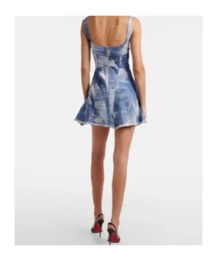 Roberto Cavalli Strapless Denim Minidress